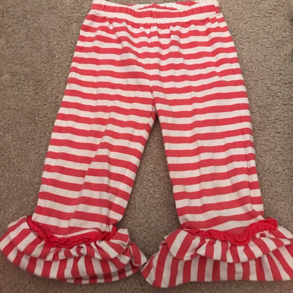 Bottoms | Southern Tots Coral White Ruffle Pants | Poshmark